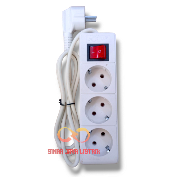 Jual DEXTA Terminal Stop Kontak Arde 1.5 Meter 2 3 4 5 Lubang + Switch ...