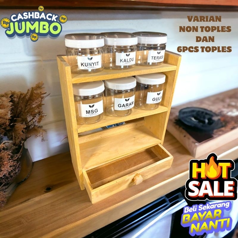 Jual PROMO RAK BUMBU DAPUR SERBAGUNA/RAK MINIMALIS/RAK DAPUR 3 SUSUNAN ...