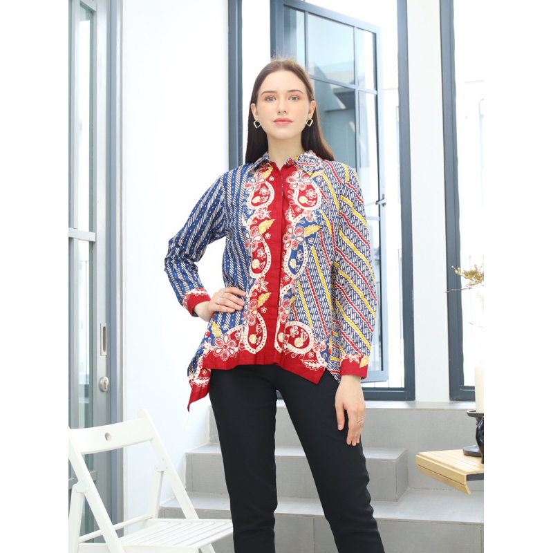 Jual Blus Batik Modern Indriya Batik Tulis Kombinasi Cap Almajiwa ...