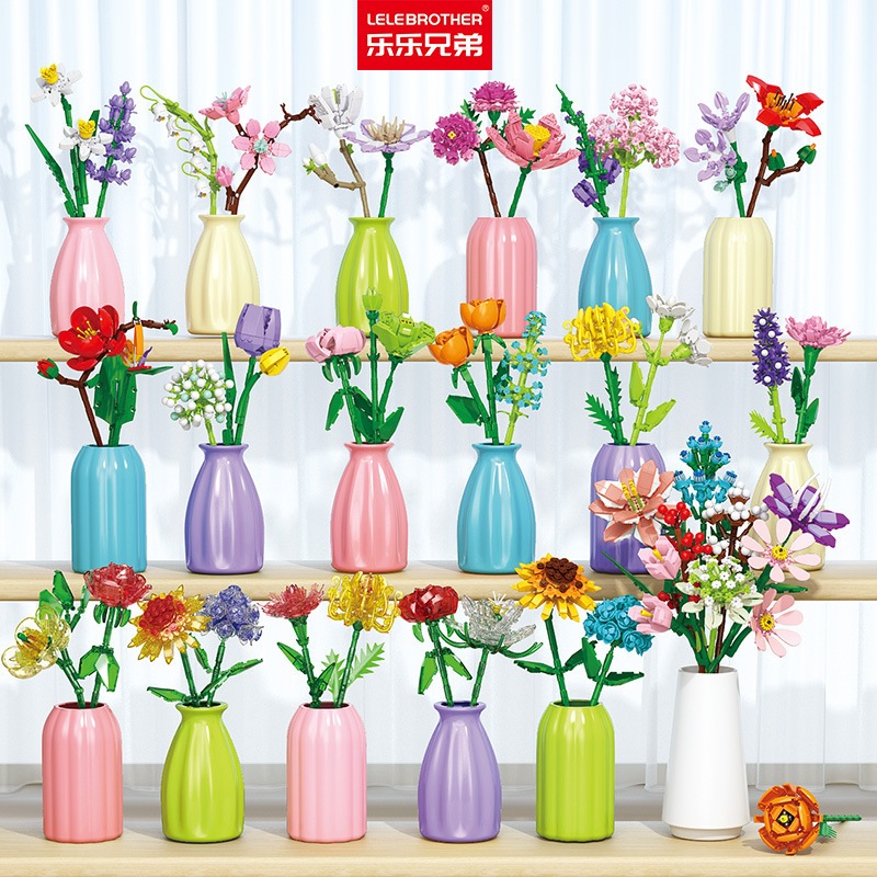Jual LELE Flowers Building Blocks Buket DIY Bunga Mainan Anak Mainan ...