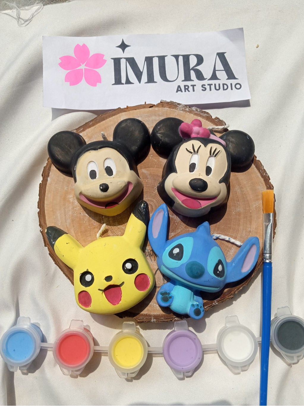Jual Paket Lukis Gypsum Mickey Mouse, Minnie Mouse, Pikachu, Stitch ...