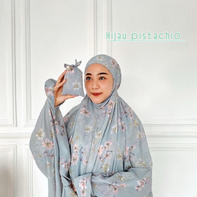 Jual mukena traveling, mukena travel mini pouch terusan parasut korea ...