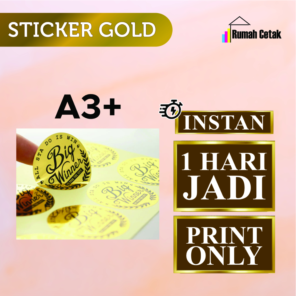 Jual Print Cetak Label Stiker Gold A3+ (PRINT ONLY) | Shopee Indonesia