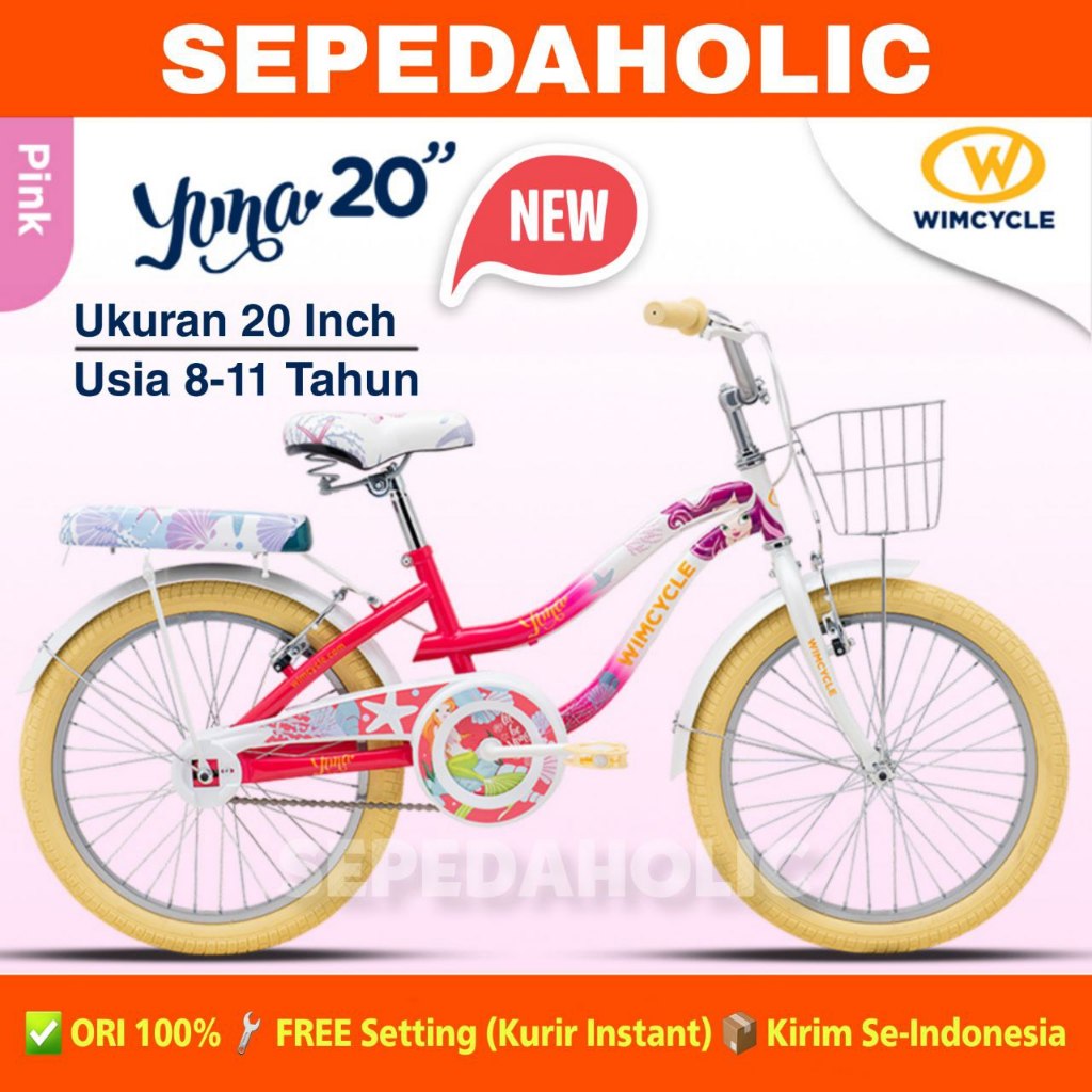 Jual Sepeda Anak Remaja Perempuan WIMCYCLE YUNA NEW Ukuran 20 Inch ...