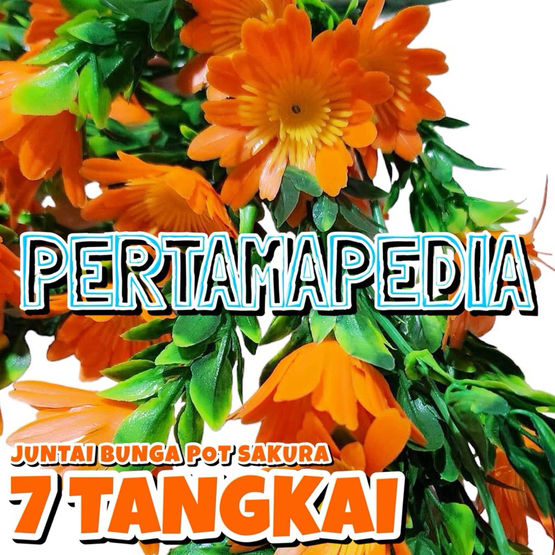 Jual JUNTAI BUNGA SAKURA X7/ Bunga Plastik/ Daun Rambat Plastik/ Rumput ...