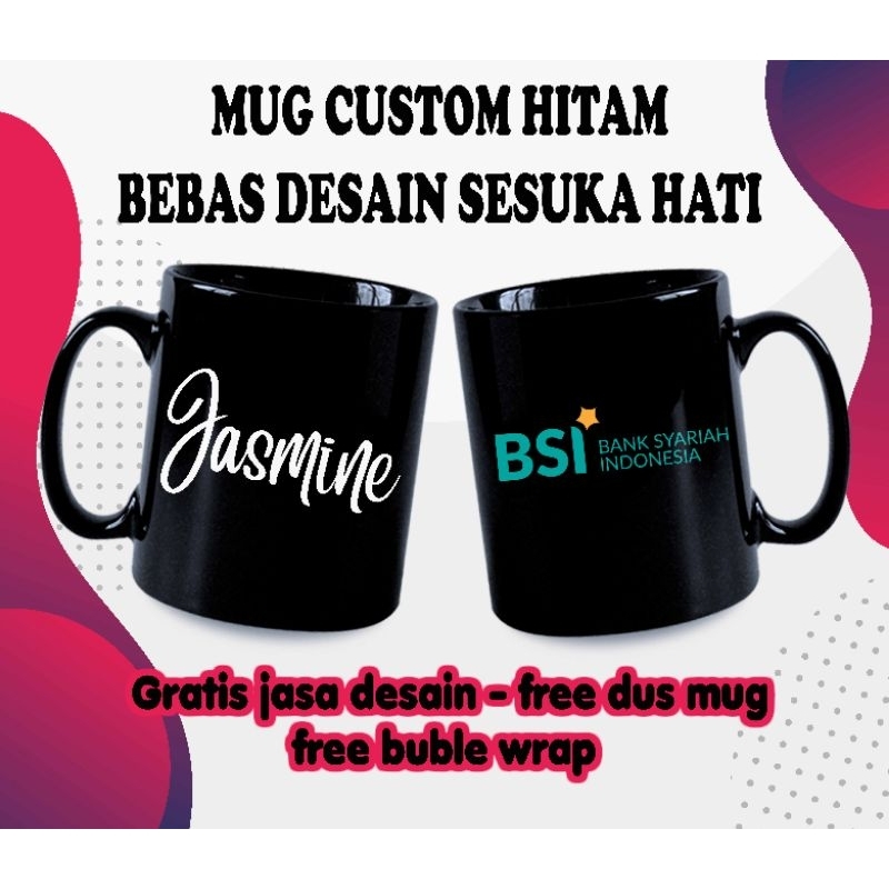 Jual Mug Hitam Custom | Shopee Indonesia