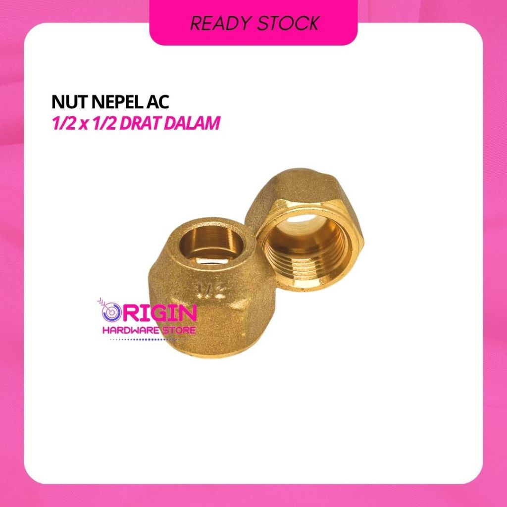 Jual Nut Nepel AC 1/2 Kuningan-Mur Neple/Sparepart Niple Pipa Ac | Shopee Indonesia