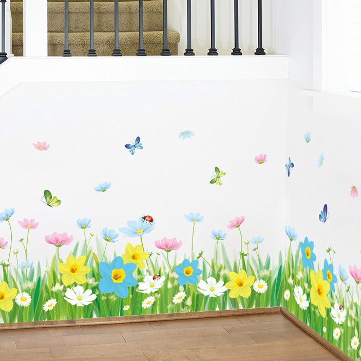 Jual Sentuhan Personal Reliza Wall Stiker Shine Flower Gate Grass ...