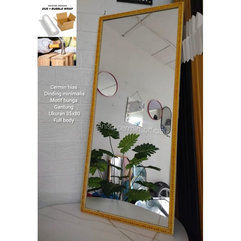 Jual Cermin hias dinding fullbody motif bunga 35x80 | Shopee Indonesia
