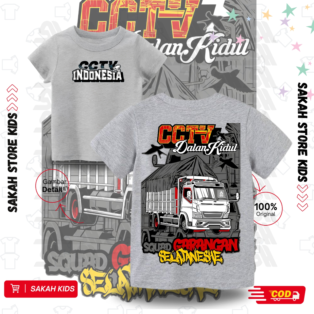 Jual Kaos Anak Custom Nama Combed 30s TRUK COLT CCTV BUS PARIWISATA Untuk Harian dan Hadiah Anak ...