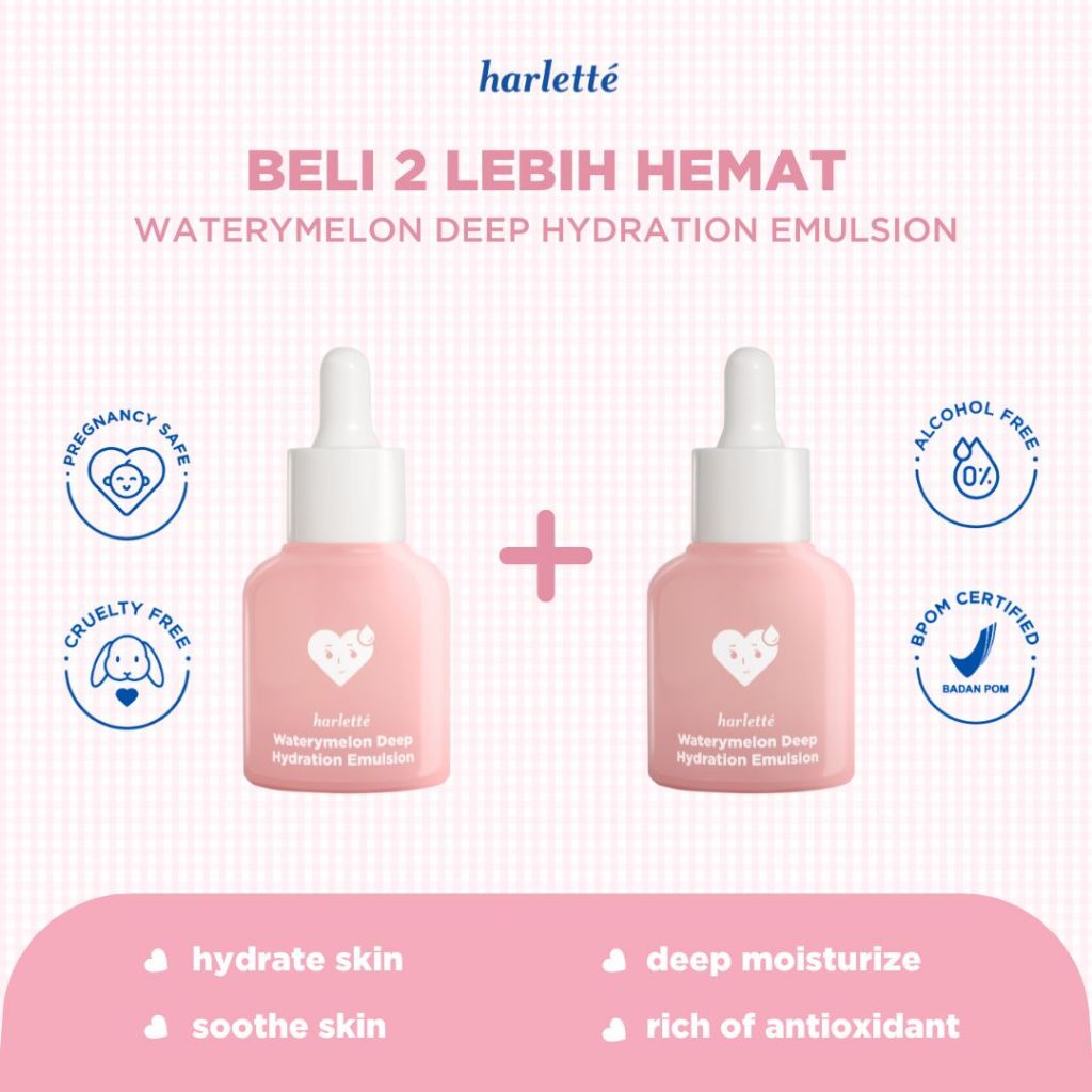 Jual [BELI 2 LEBIH HEMAT] Harlette Waterymelon Deep Hydration Emulsion ...