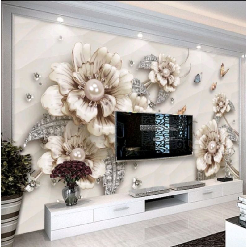 Jual Wall Banner Dinding 3D , Banner Dinding Motif Bunga Elegan ...