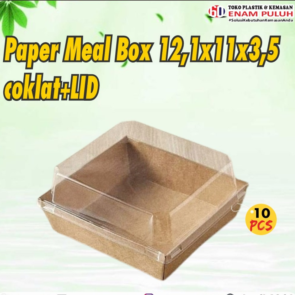 Jual Paper Meal Box + Lid Mika Kraft - Paper Lunch Box, Burger Box, Box ...