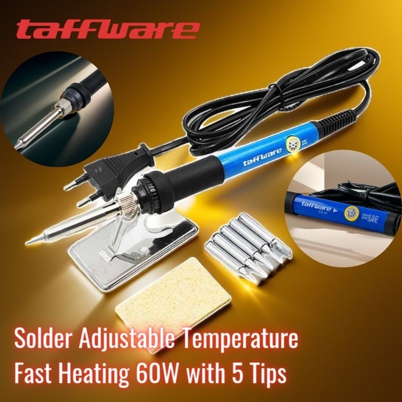Jual Solder 60 Watt Solder Listrik Set Lengkap Adjustable Temperature Fast Heating with 5 Tips ...