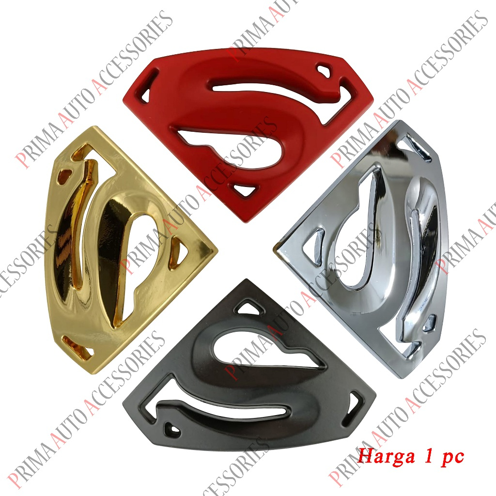 Jual 3D Superman Emblem Full Metal Sticker SuperHero Logo Besar 8,1 cm ...