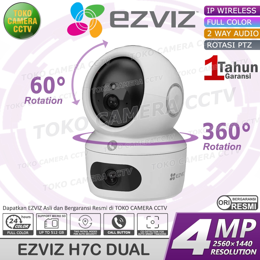 Jual EZVIZ H7C DUAL 4MP 2K⁺ KAMERA CCTV WIFI CAMERA PTZ AUDIO DUAL LENS ...