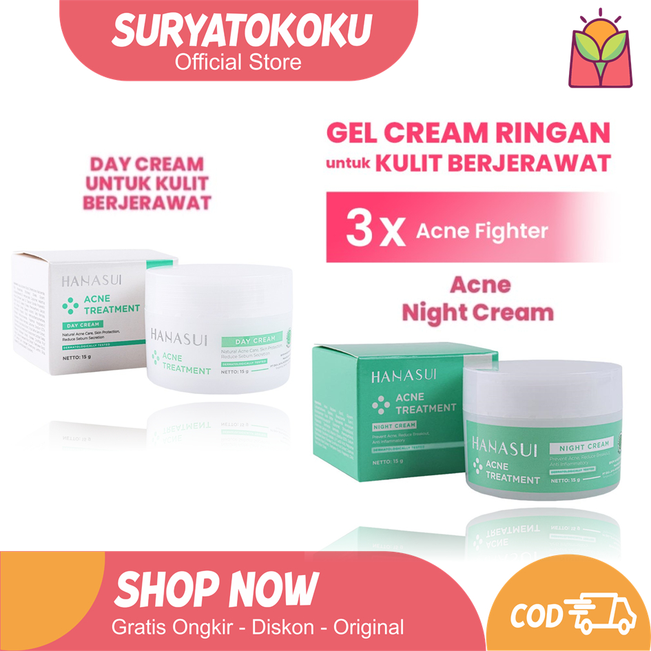 Jual Hanasui acne treatment day & Night Cream 15g | Shopee Indonesia