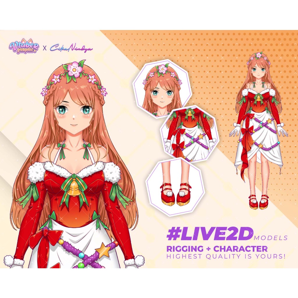 Jual Transformasi Streaming Anda dengan VTuber Live2D Model Modern ...