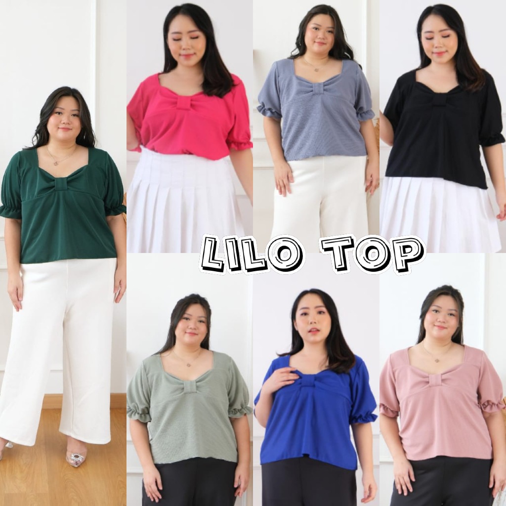 Jual JUMBO LILO TOP BLOUSE BIGSIZE MATERIAL KNITT FIT TO XXL BAJU ...