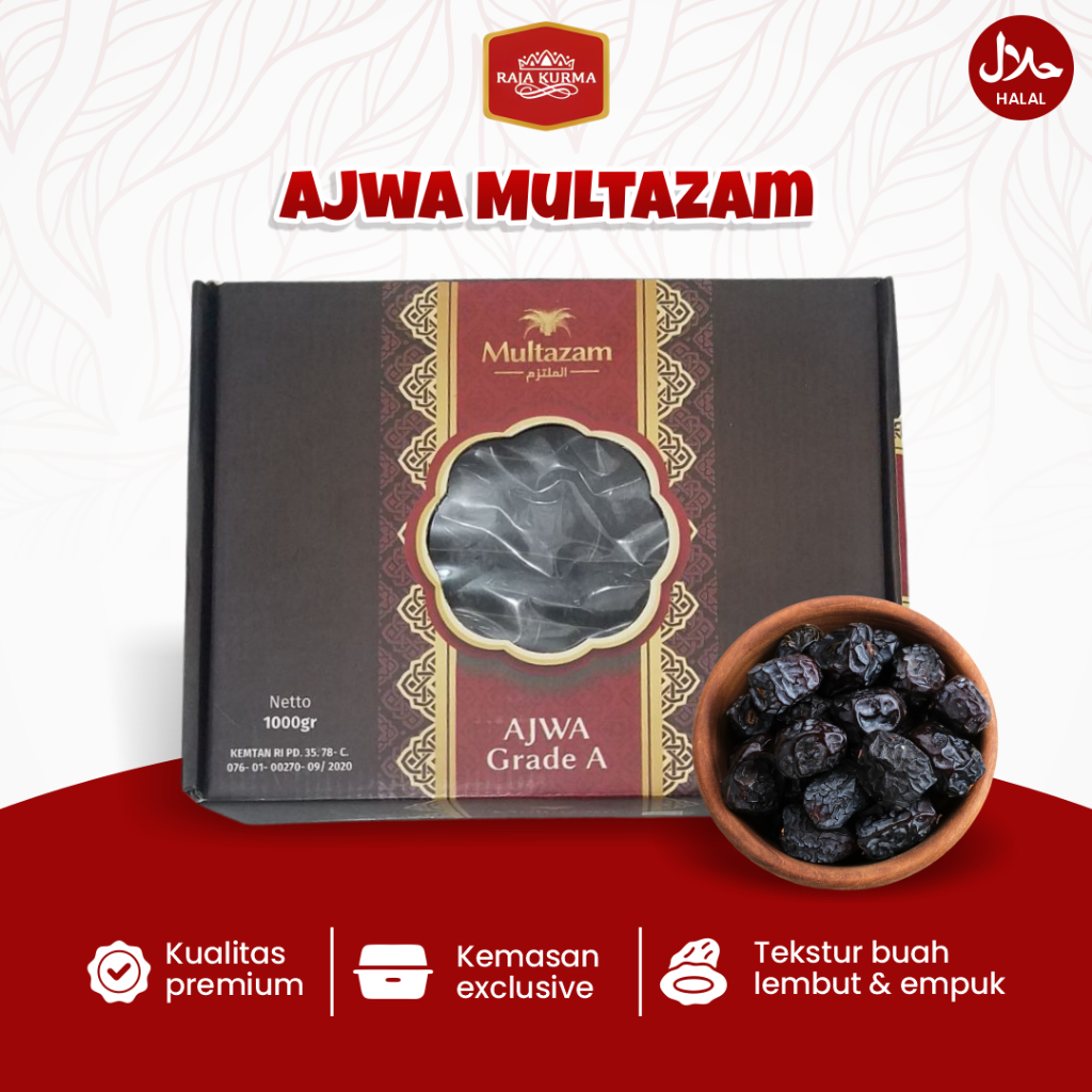 Jual Kurma Ajwa Multazam Grade A 1Kg Dan 500Gr Makanan Khas Arab Buah ...
