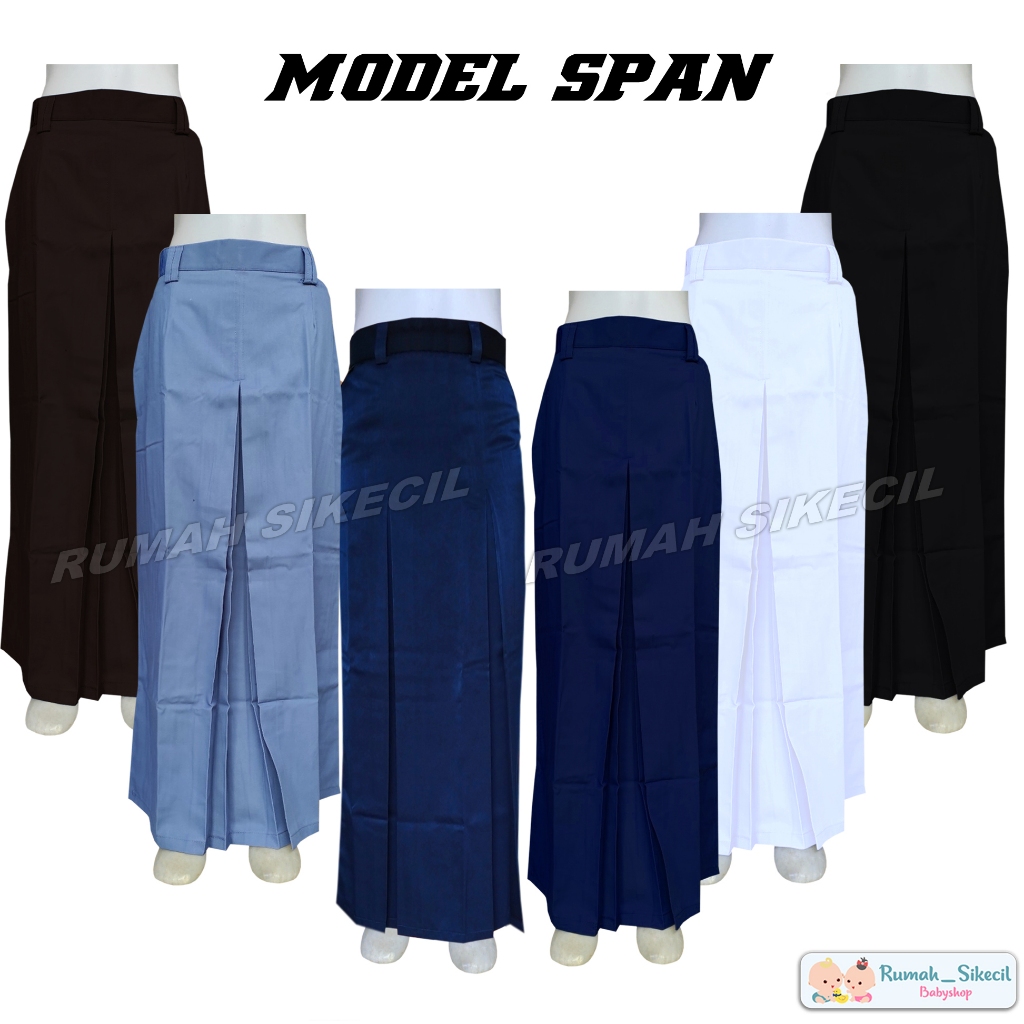 Jual Rok SPAN BELAH Depan Sekolah Kerja Putih Hitam Abu SMA Biru SMP ...