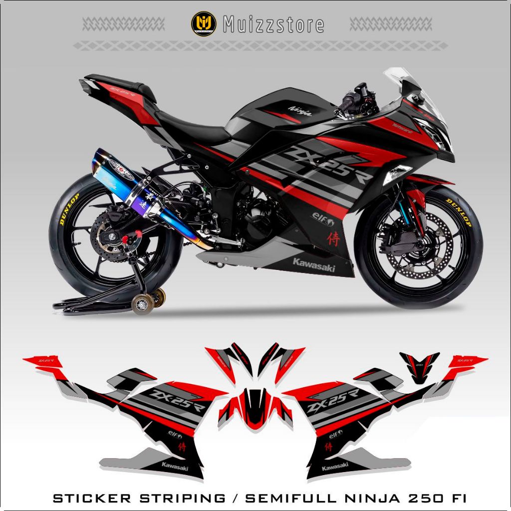 Jual STICKER SEMIFULL KAWASAKI NINJA 250 FI / MOTIF 22 / VARIASI ...