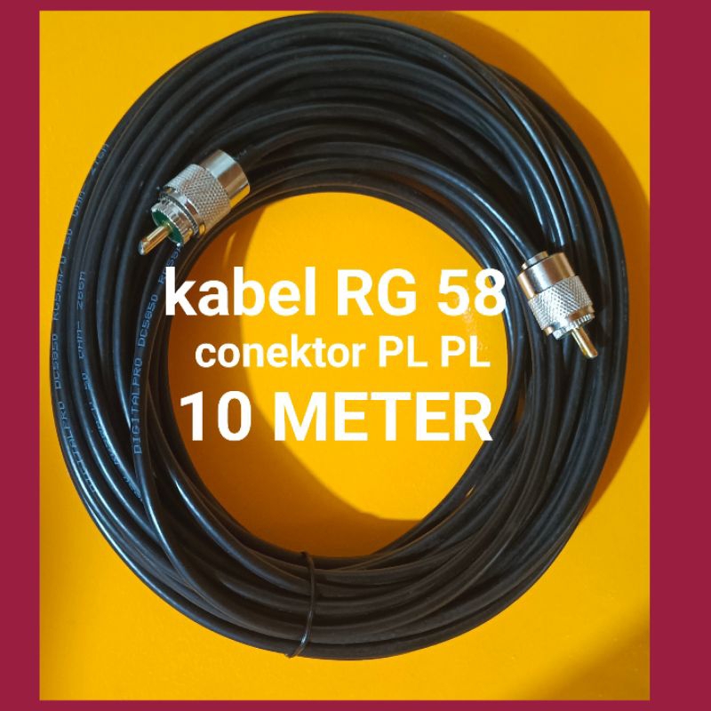 Jual Kabel bikinan RG 58 ukuran 10 meter sudah terpasang conektor PL PL ...