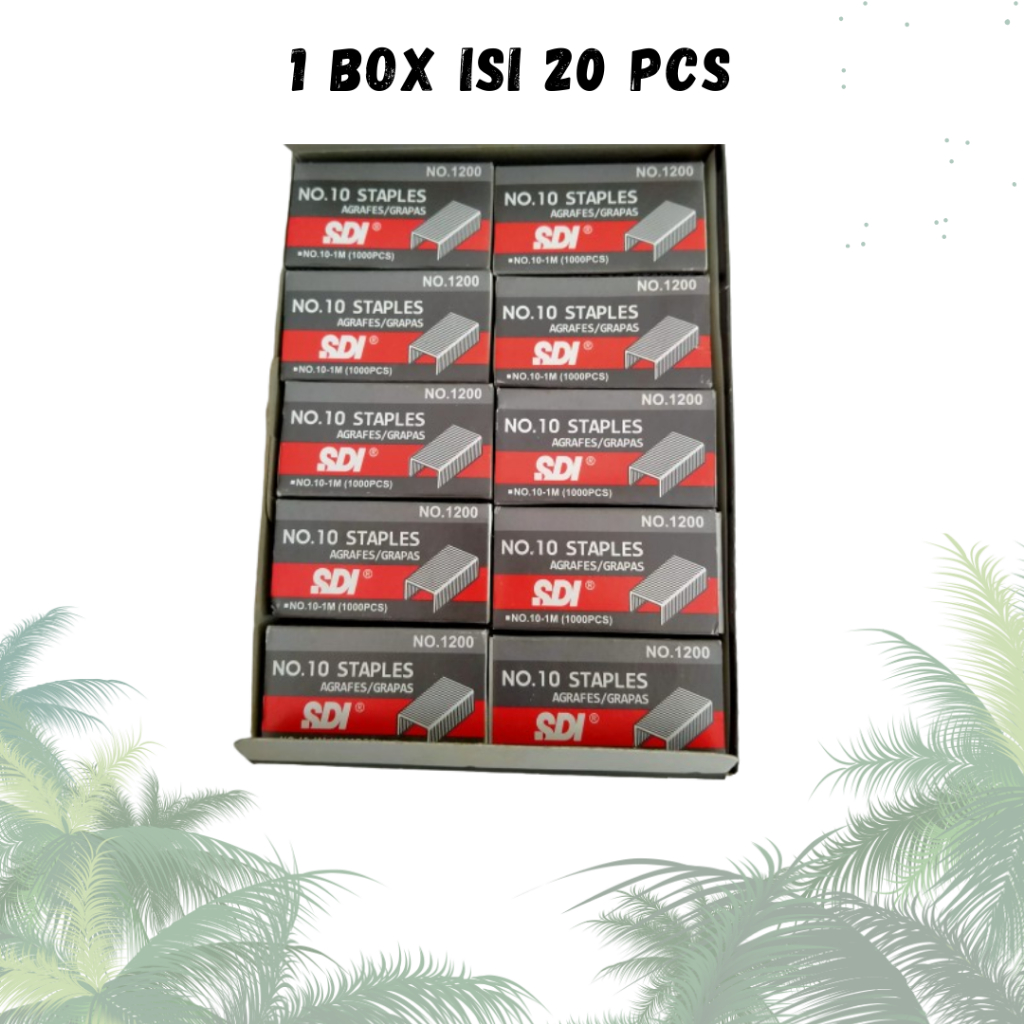 Jual Isi Staples SDI NO 10 1200/Isi Staples SDI No 10/Isi Staples kecil (1 BOX ISI 20 PCS ...