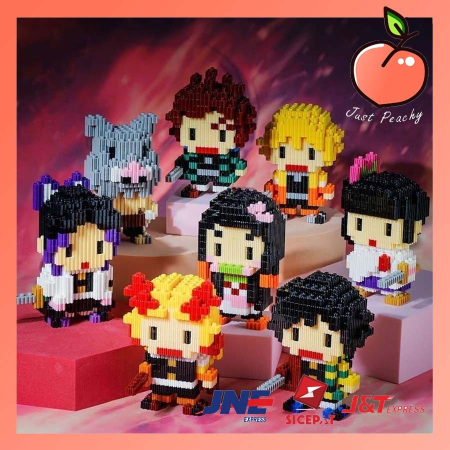 Jual Nano Block Demon Slayer Tanjirou Nezuko Zenitsu Mini Bricks Anime ...