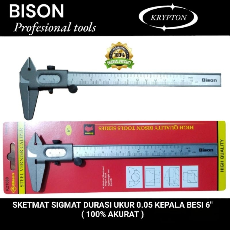 Jual bison sketmat / sigmat 6" (150mm) 100% daya ukur akurat original ...