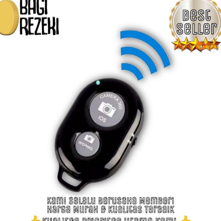 Jual Tomsis Tombol Kamera Bluetooth Shutter Remote Control Shutter ...