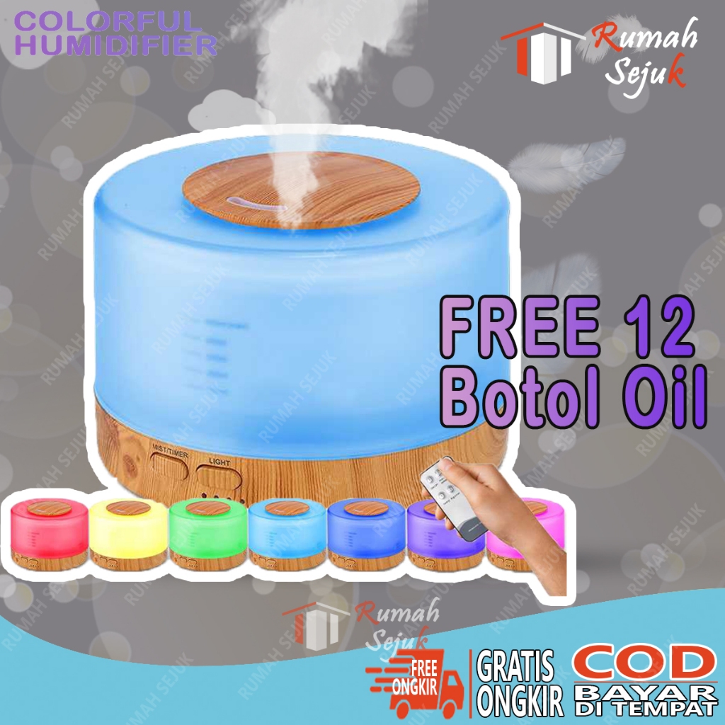 Jual Air Humidifier Diffuser Gratis 12 Oil Aromaterapi Alat Pengharum ...