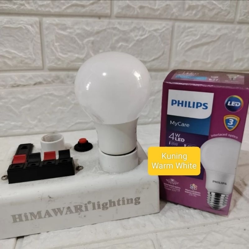Jual PHILIPS BOHLAM LAMPU LED 4 WATT CAHAYA KUNING WARM WHITE 3000K SNI ...