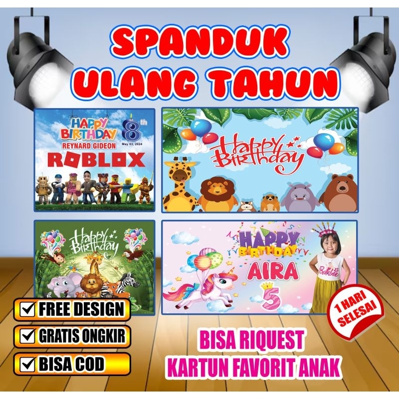 Jual sepanduk ulang tahun |banner ultah|backdrop ultah|ulang tahun ...