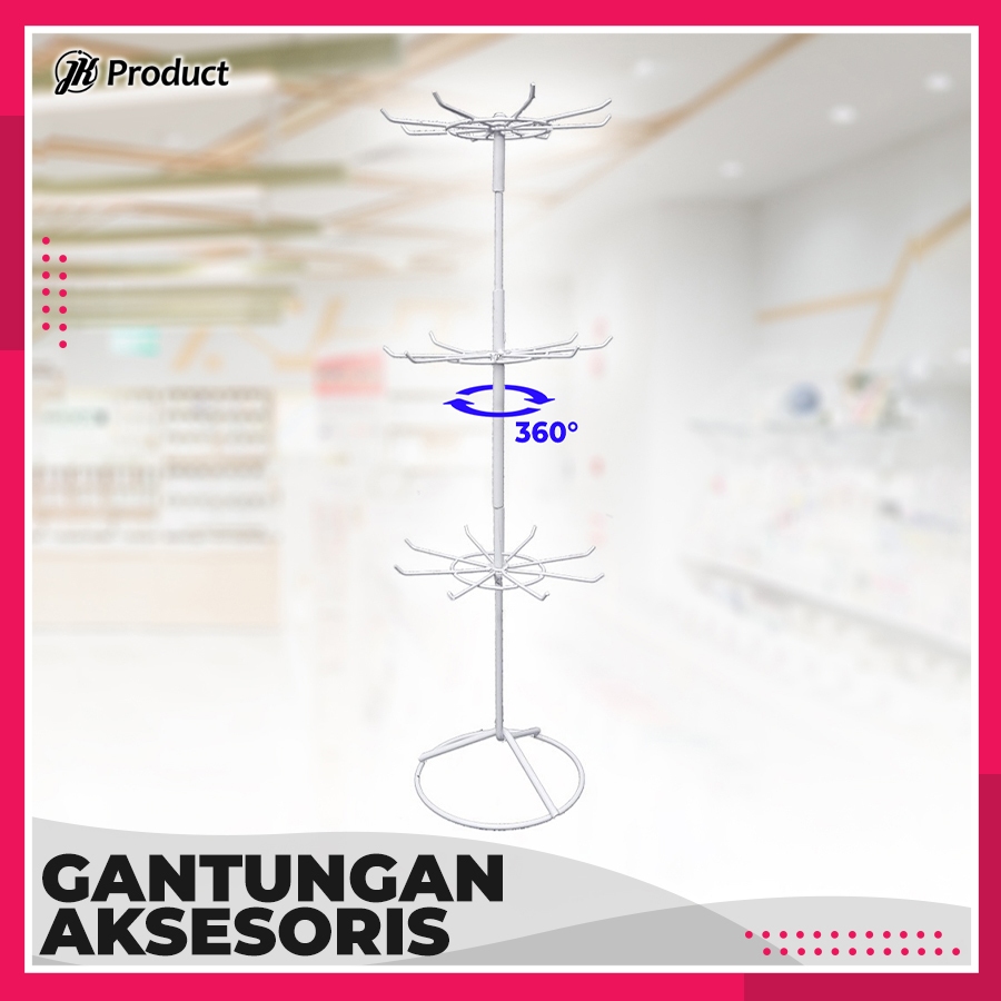 Jual Rak Gantung Aksesoris 3 Susun Putar Display Gantungan Produk ...