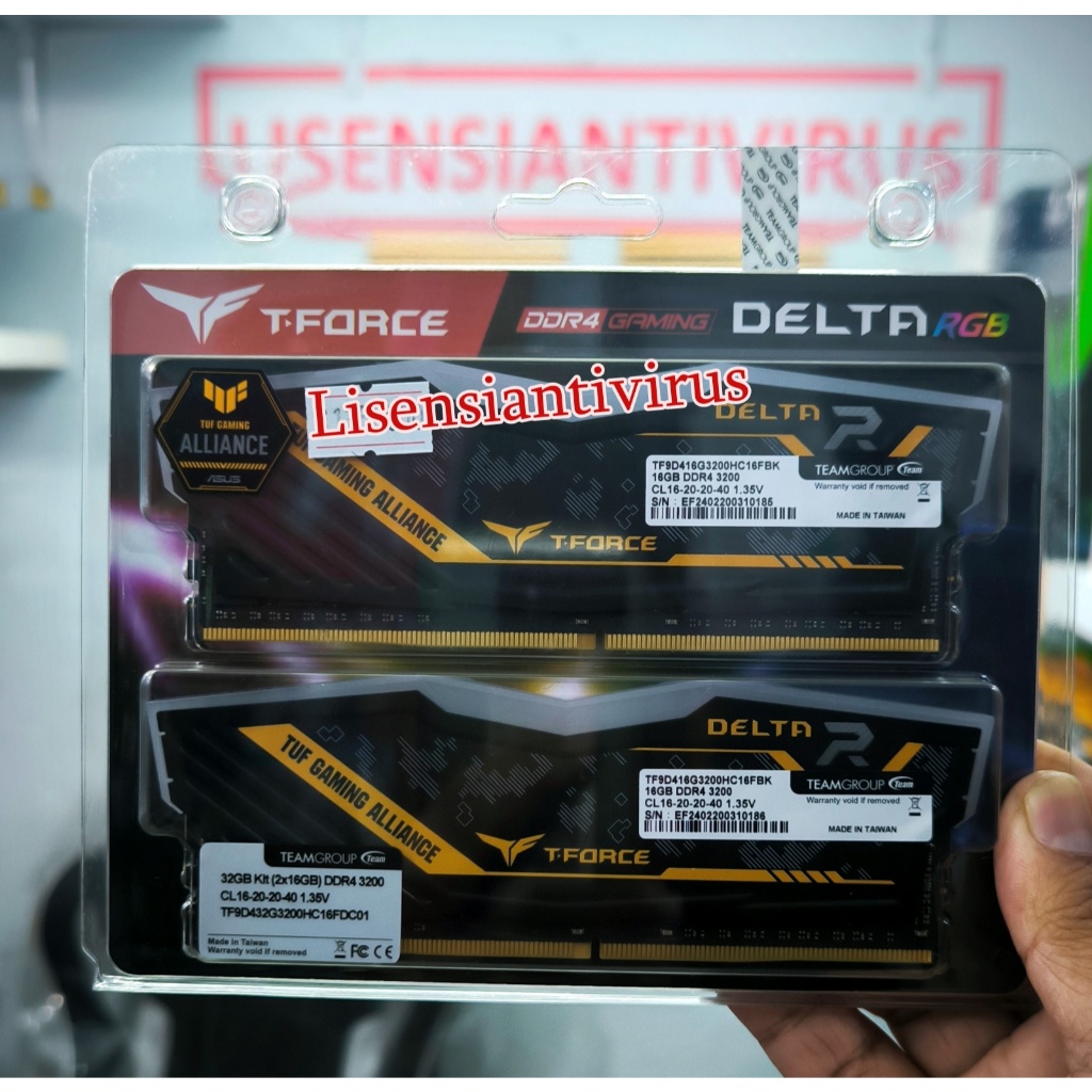 Jual RAM PC TEAM TFORCE Delta TUF Gaming RGB 32GB DDR4 (16GBX2) kit ...