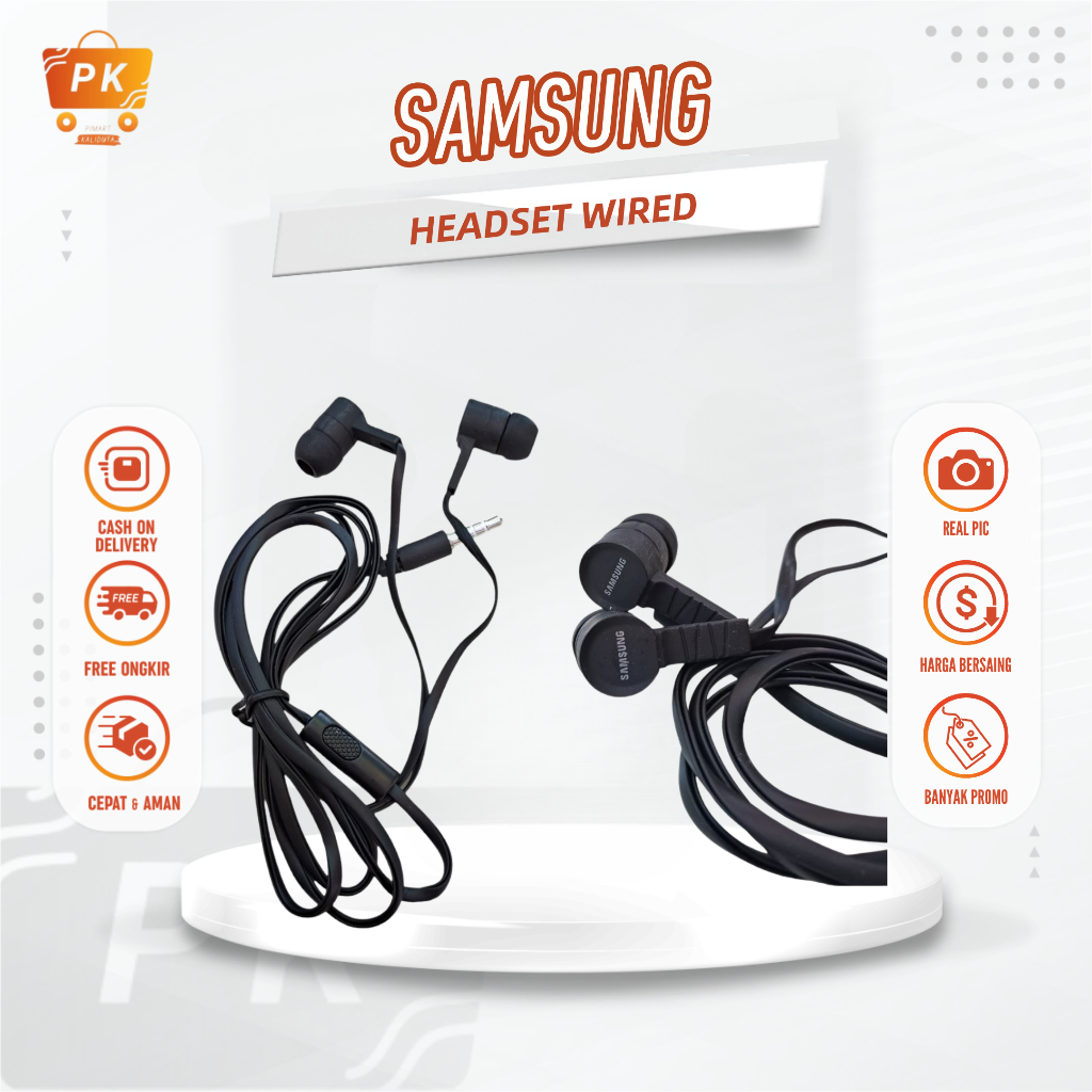 Jual Headset Kabel Earphone Kuat Berkualitas Bass Wired Henset Samsung ...