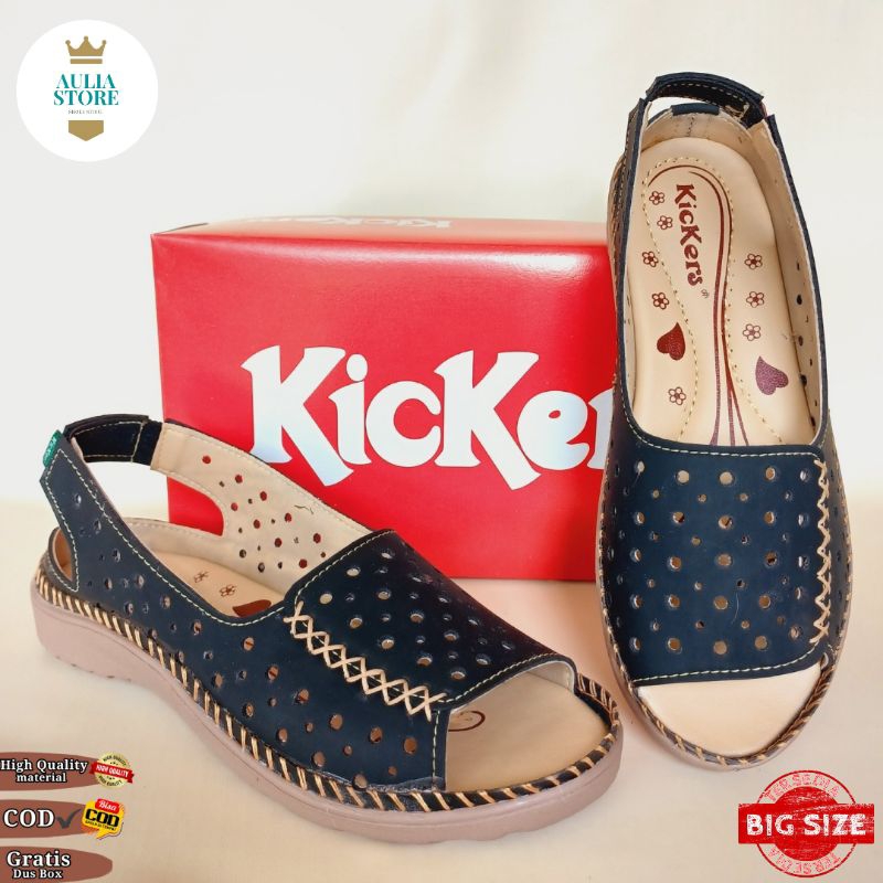 Jual sepatu sandal kickers wanita kekinian slip on tersedia size 36-45 ...