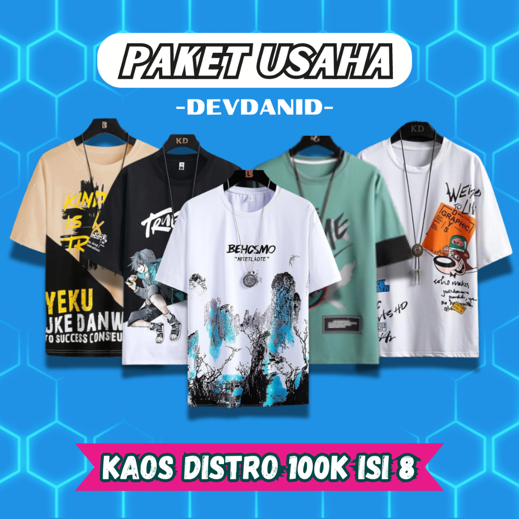 Jual PAKET KAOS DISTRO BANDUNG 100 RIBUAN ISI 8 PCS/KAOS MURAH NEW ...