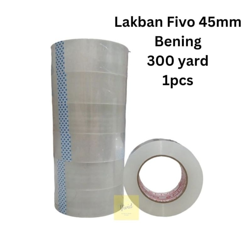 Jual LAKBAN JUMBO 300 YARD BENING 45MM FIVO SUPER CLEAR (1 PCS) SELOTIP ...