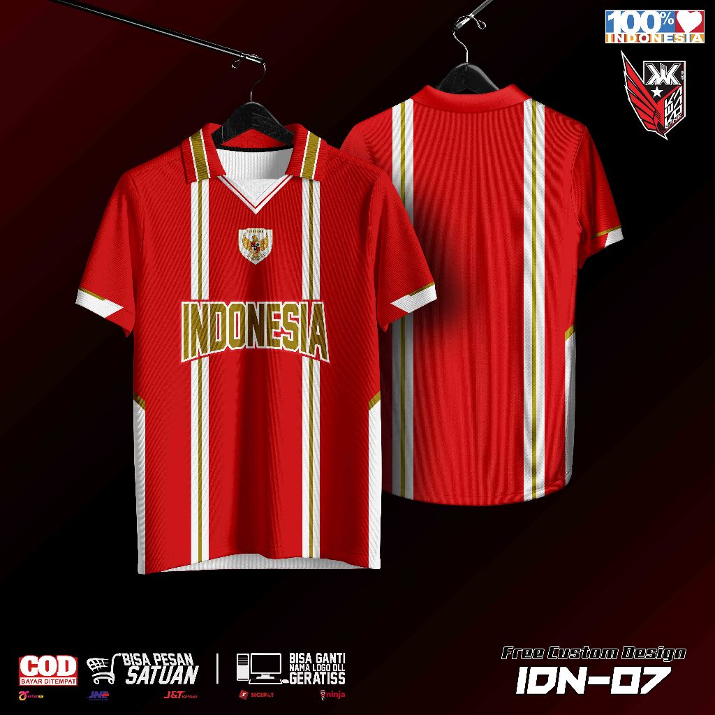 Jual Jersey Timnas Retro Indonesia | Free Custom Design | Shopee Indonesia