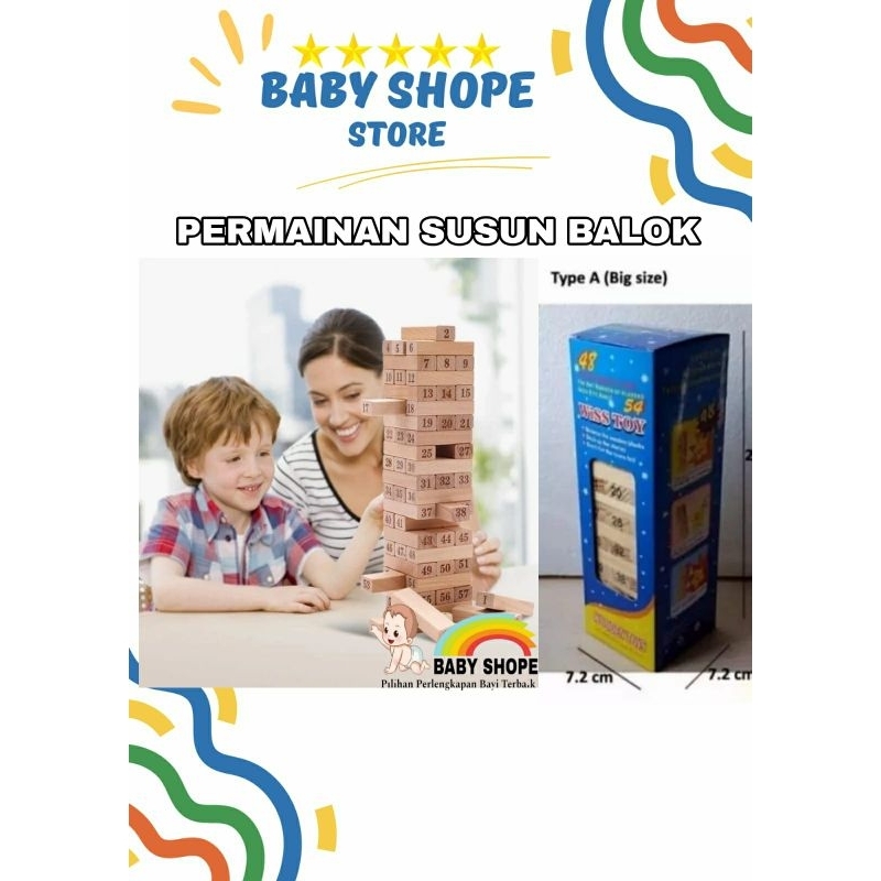 Jual Permainan Susun Balok Stacko - Mainan Kayu Balok Susun Angka Dadu ...