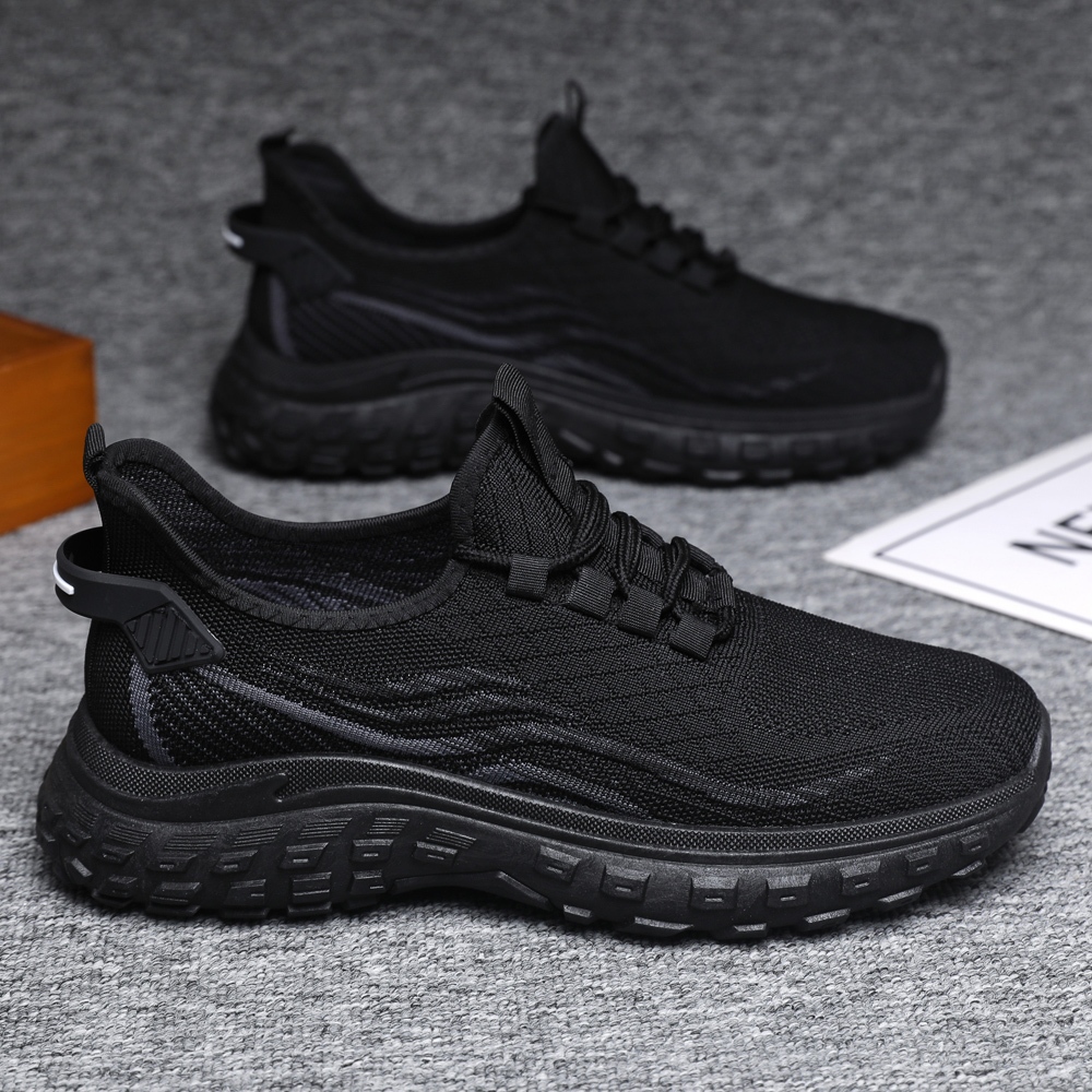 Jual Highland Sepatu Sneakers Pria Hitam Outdoor Sepatu Cowok Olahraga Lari Sepatu Kasual Skolah ...