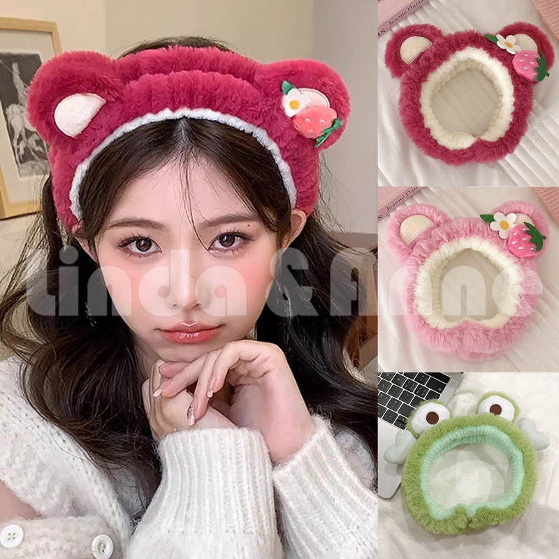 Jual L&A - Bando Lotso Karakter Telinga Bear Bandana Strawberry ...