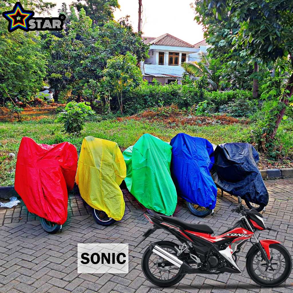 Jual Sarung Motor SONIC Warna Polos Cover Motor Merah Kuning Hijau Biru ...