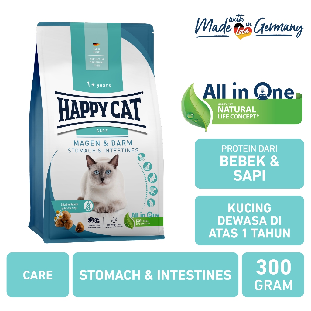 Jual Happy Cat Makanan Kucing Sensitive Stomach & Intestines 300gr ...