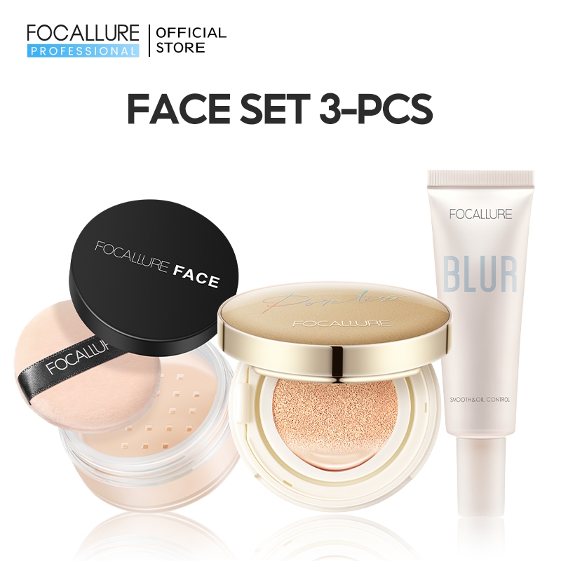 Jual FOCALLURE 3PCS Face Set Includes BB Cushion Primer Lip tint ...
