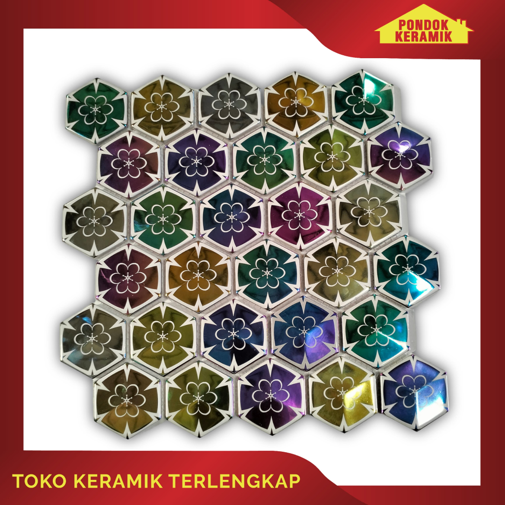 Jual Mosaic Mozaic Mosaik Tile / Keramik Mosaic Tile Motif Bunga ...