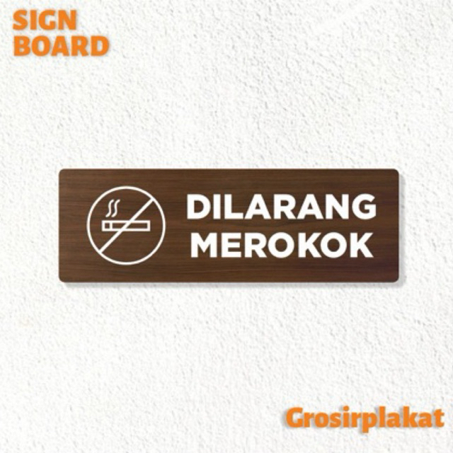 Jual Sign Kayu Dilarang Merokok Sign Board Kayu Print UV Wood Papan ...