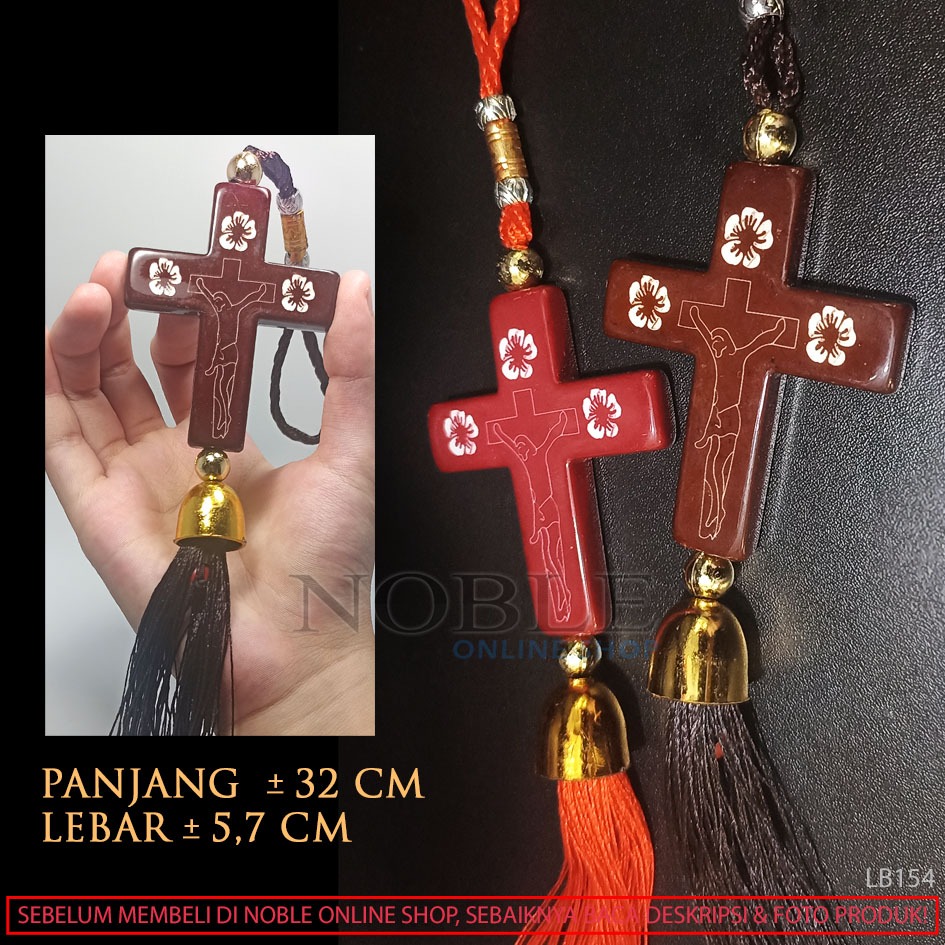 Jual GANTUNGAN KAYU SALIB MOTIF CROSS JESUS HIASAN ROHANI CAR MOBIL ...
